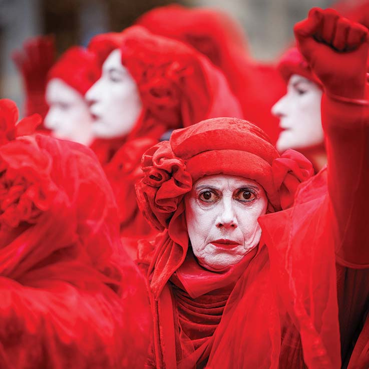 Red Rebel Brigade Marches in Coalition Climat in Brussels